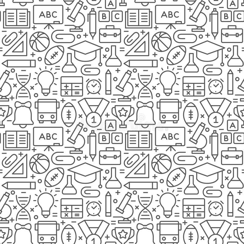 Education and Science Seamless Pattern Stock Vector - Illustration of ...