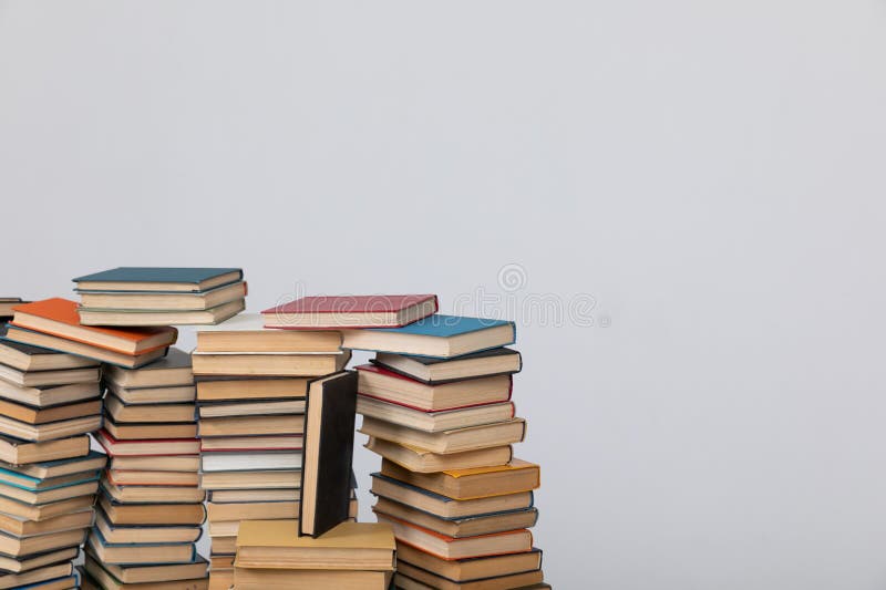 Education Science Stack of Books in the Library on a White Background ...