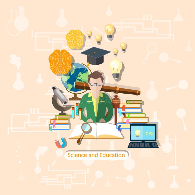 Education and Science: Student, Study, Illustration Stock Illustration ...