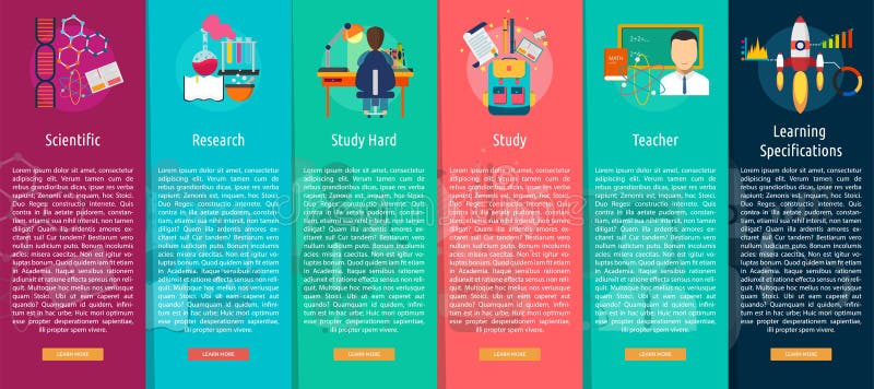 Education and Science Vertical Banner Concept Stock Vector ...