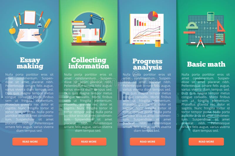 Education and Science Vertical Layout Concepts. Flat Modern Style ...