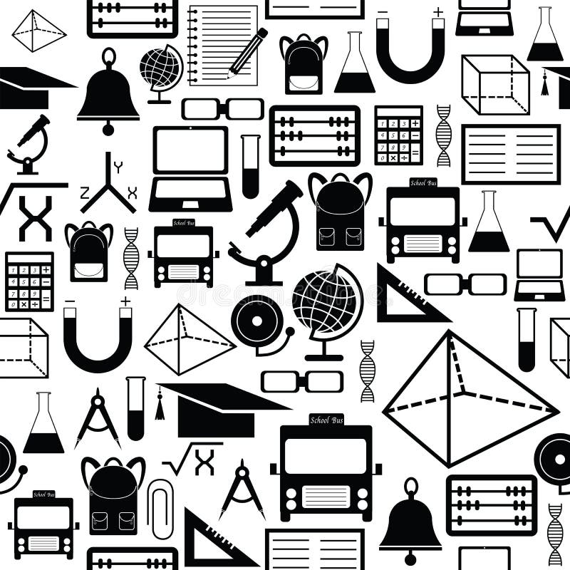 Education Seamless Pattern Background Icon Stock Vector - Illustration of graduation, wallpaper ...