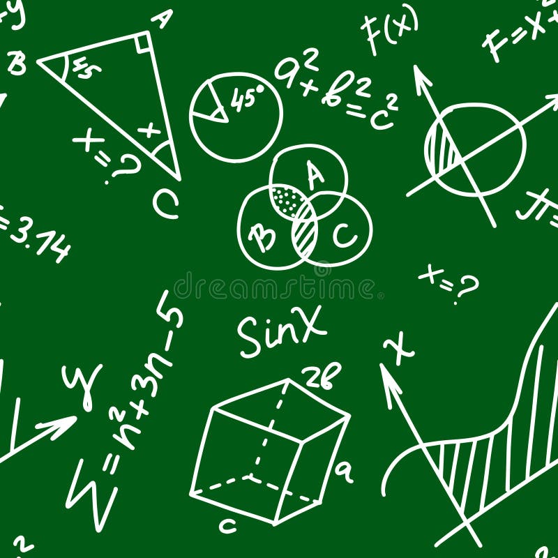 Doodle Math Formula with Mathematics Font on Notebook Stock Vector ...