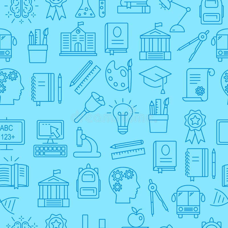 Education seamless pattern stock vector. Illustration of notebook ...