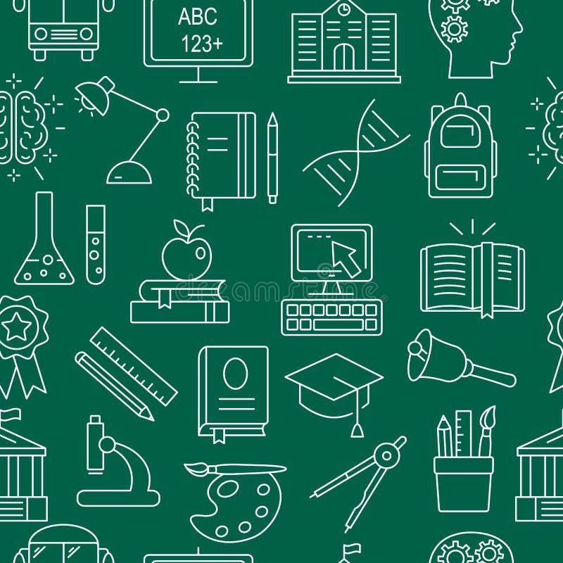 Education seamless pattern stock vector. Illustration of notebook ...