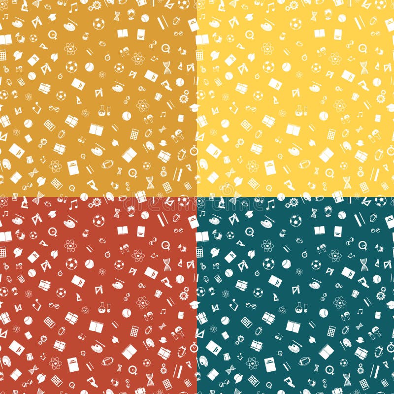 Education seamless pattern stock vector. Illustration of orange - 43482464