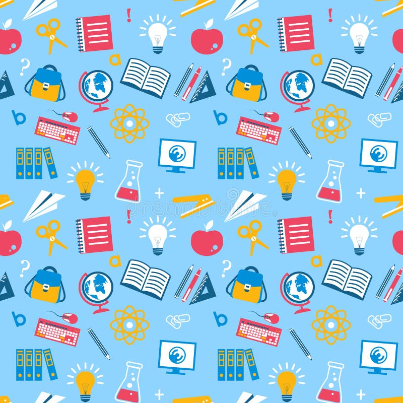 Education Seamless Wallpaper Stock Vector - Illustration of cover ...