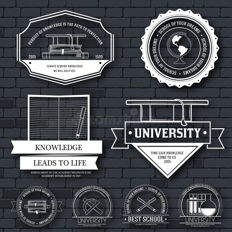 Education Set Label Template of Emblem Element for Your Product or ...