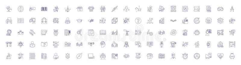 Education Set Line Icons Signs Set. Design Collection of Teaching ...