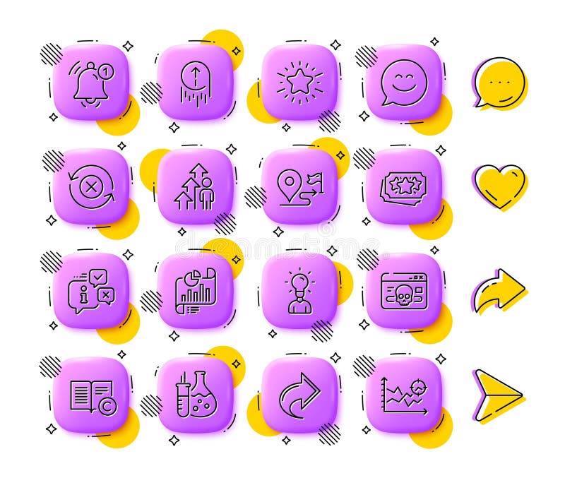 Education, Share and Report Document Line Icons. for Web App, Printing ...