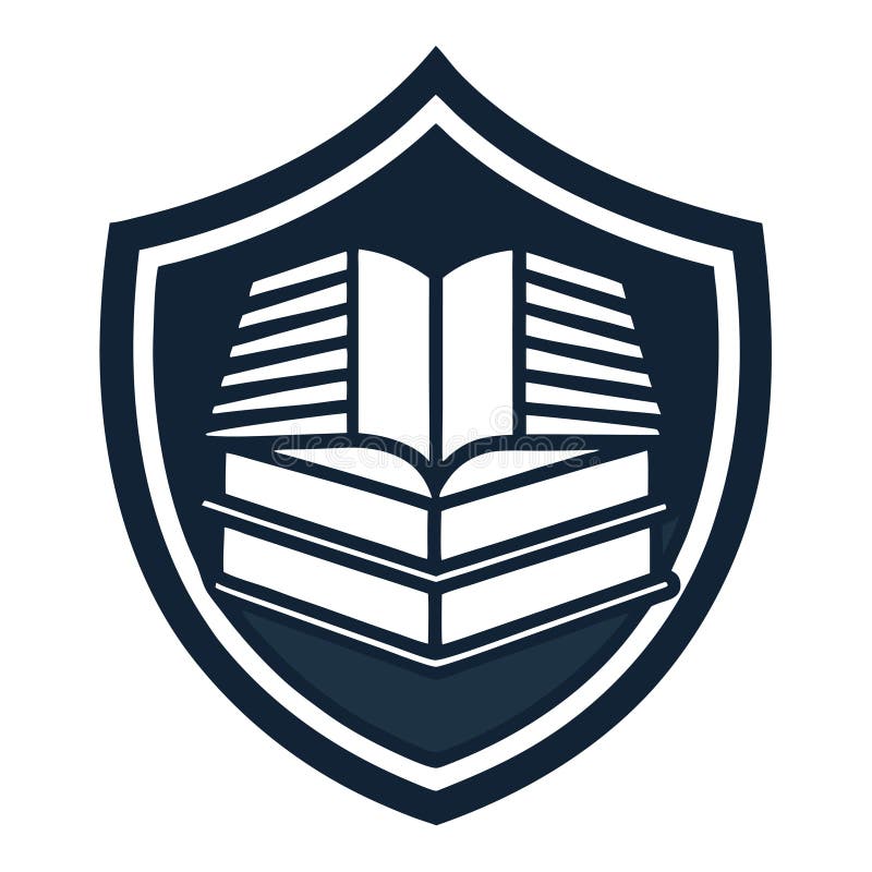 Education Shield with Books: Symbol of Learning, Knowledge, and ...