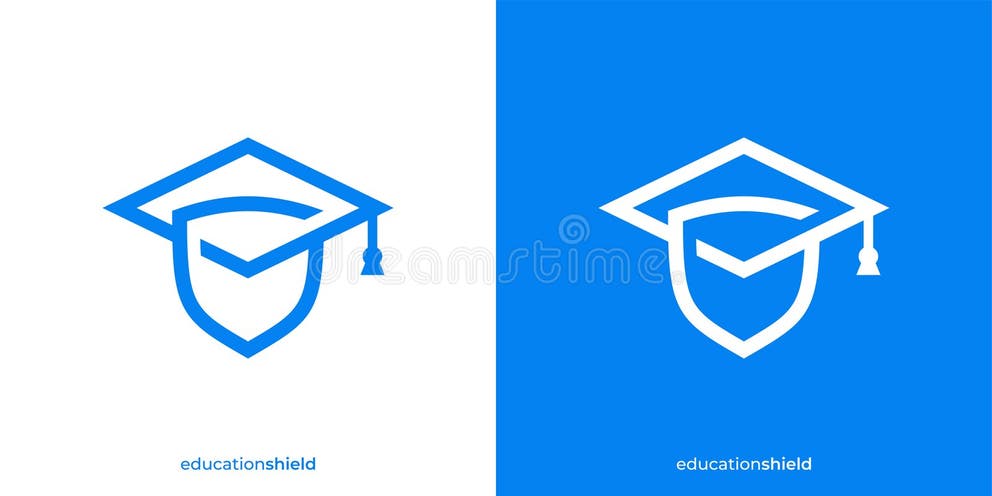 Simple Education Shield Logo. Graduation Cap and Shield Graphic Icons ...