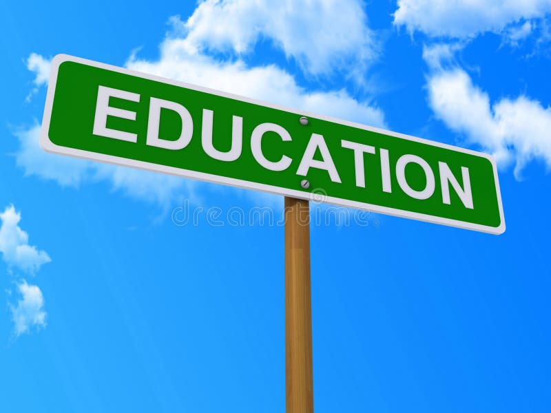 Education sign stock illustration. Illustration of three - 28232459