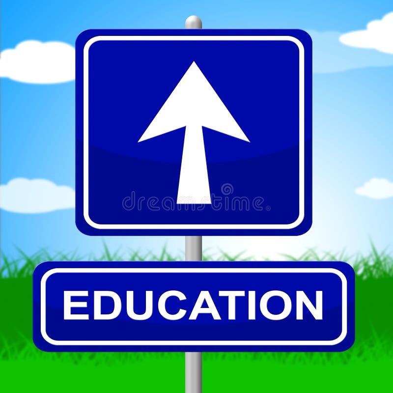 Education Sign Shows Placard Signboard and Study Stock Illustration ...