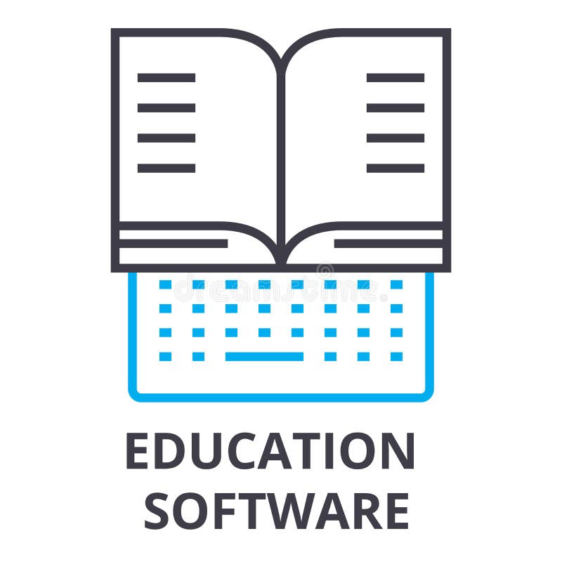 Education Software Thin Line Icon, Sign, Symbol, Illustation, Linear ...