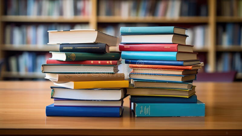 Education Stack of School Books Stock Illustration - Illustration of ...