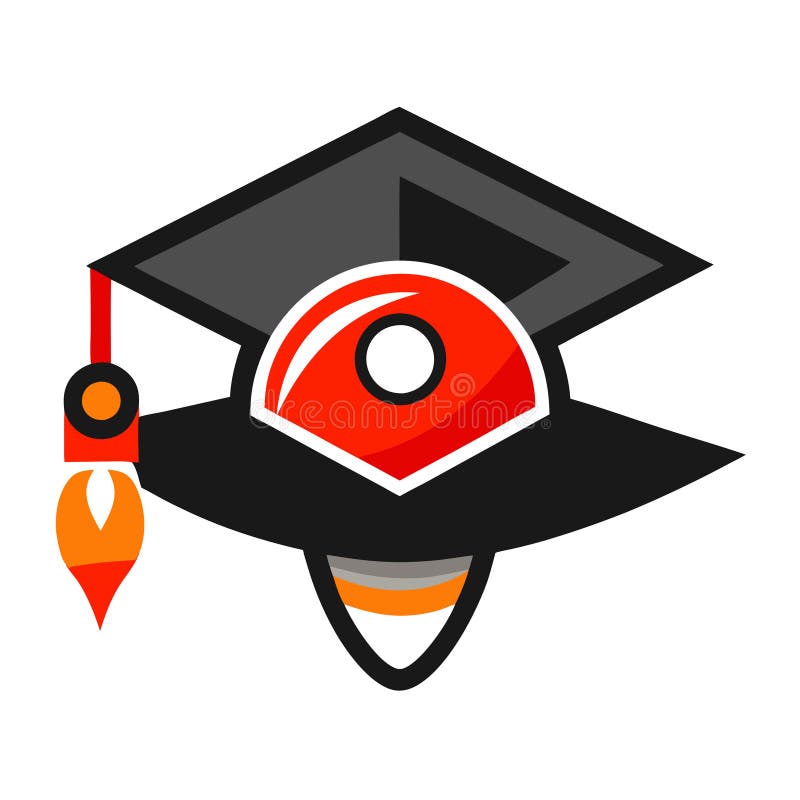 Education Startup Logo: Rocket-Powered Graduation Cap for Innovation ...