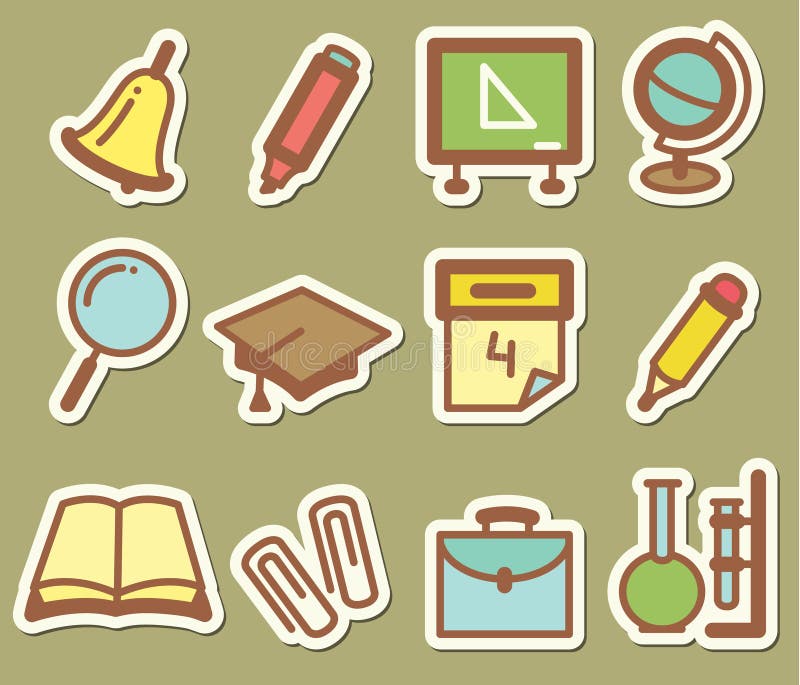 Education stickers stock illustration. Illustration of clip - 37812951