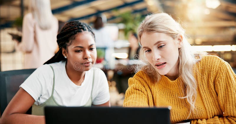 Education, Students and Team with Laptop, Studying and Discussion for ...