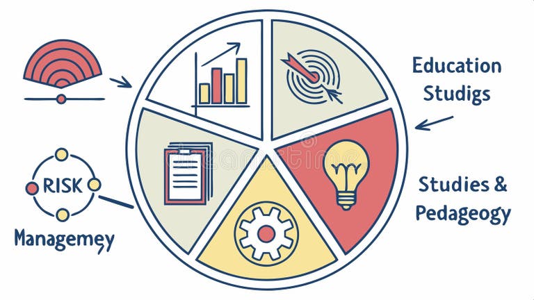 Education Studies Diagram Pie Chart Learning Analysis Vector Design ...