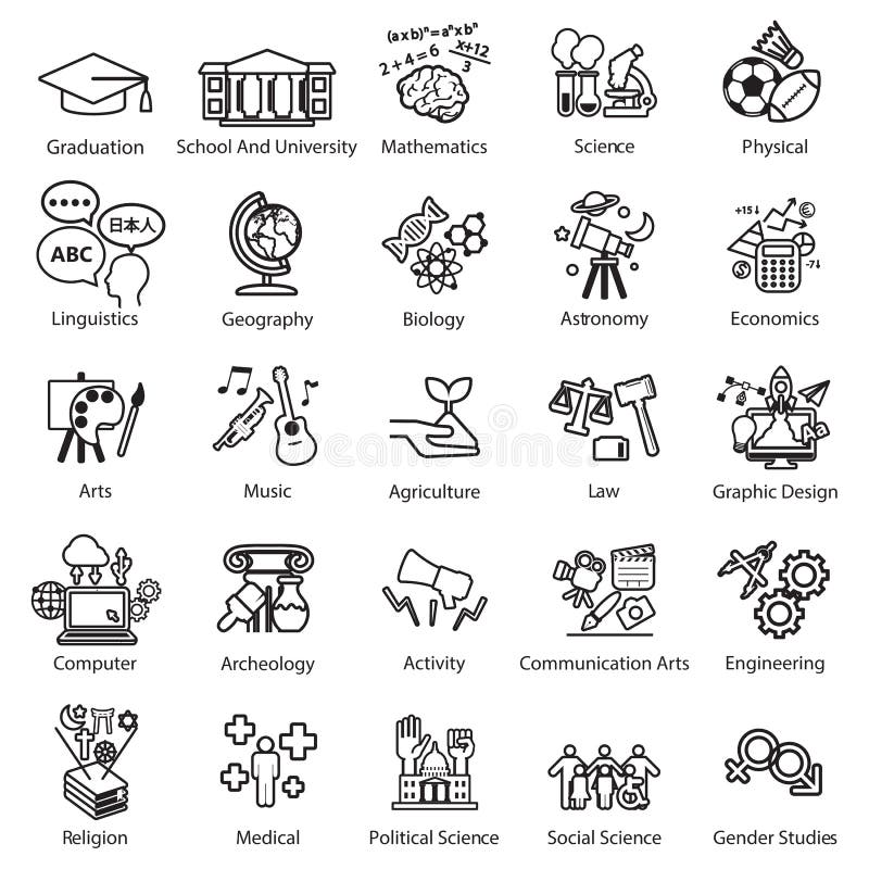 Education Study icons set stock vector. Illustration of medicine - 50188828