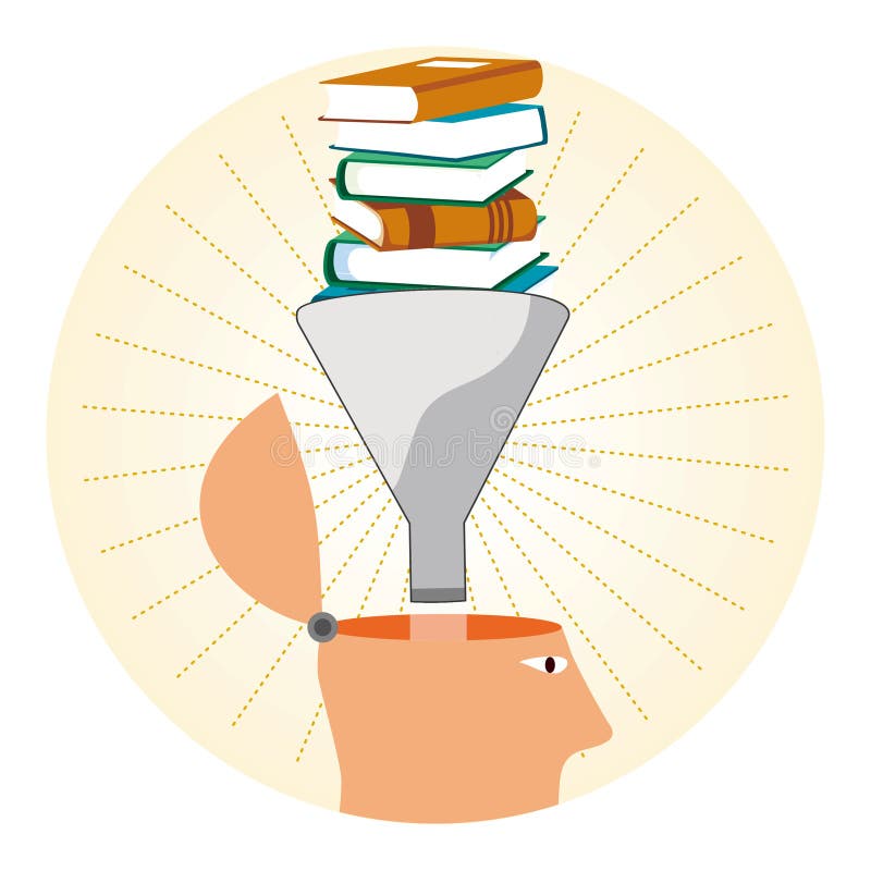 Education or Studying Concept, Book Stack in Funnel Easy To Flow in ...