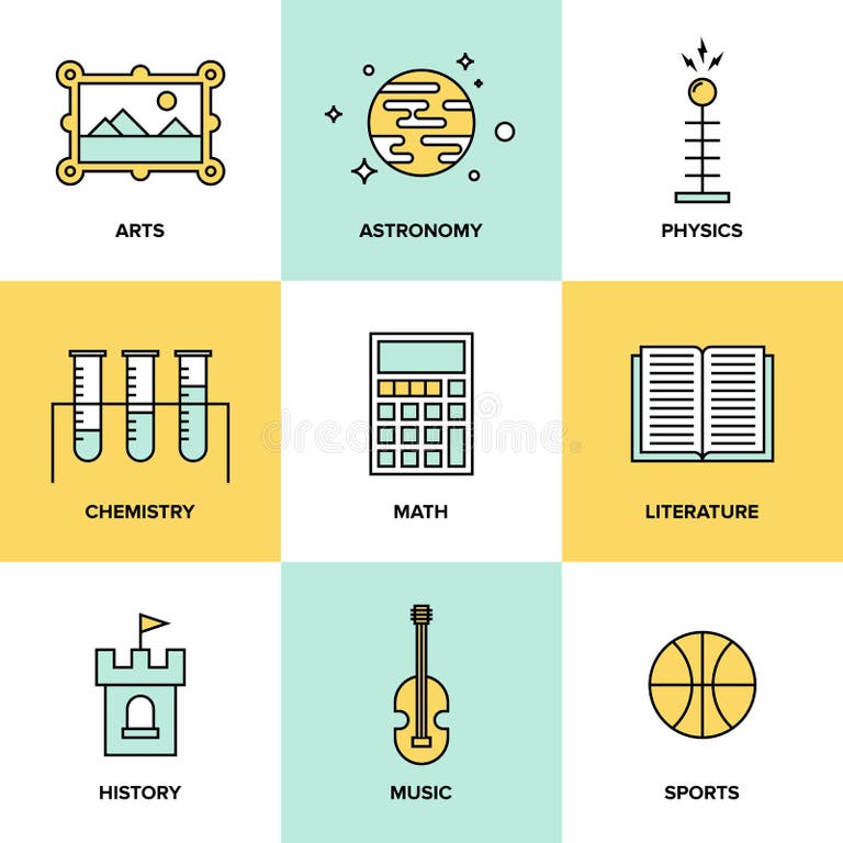Education Subjects Icons Stock Illustrations – 1,452 Education Subjects ...