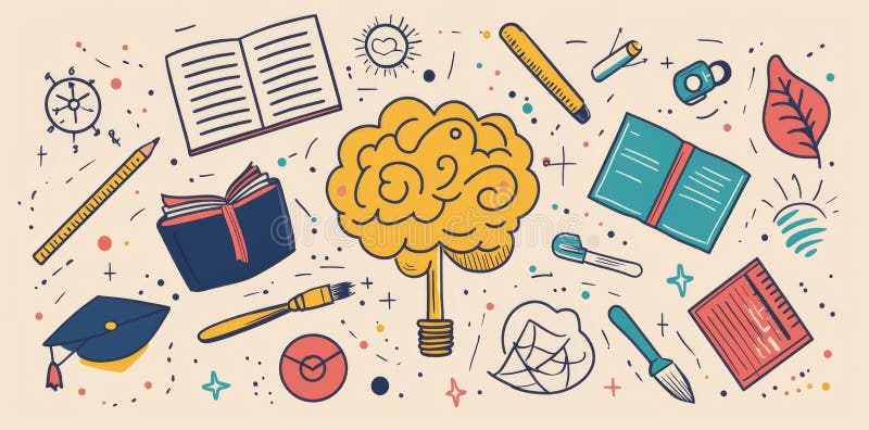 The Education Symbols on the Paper Background Represent the Concept of ...