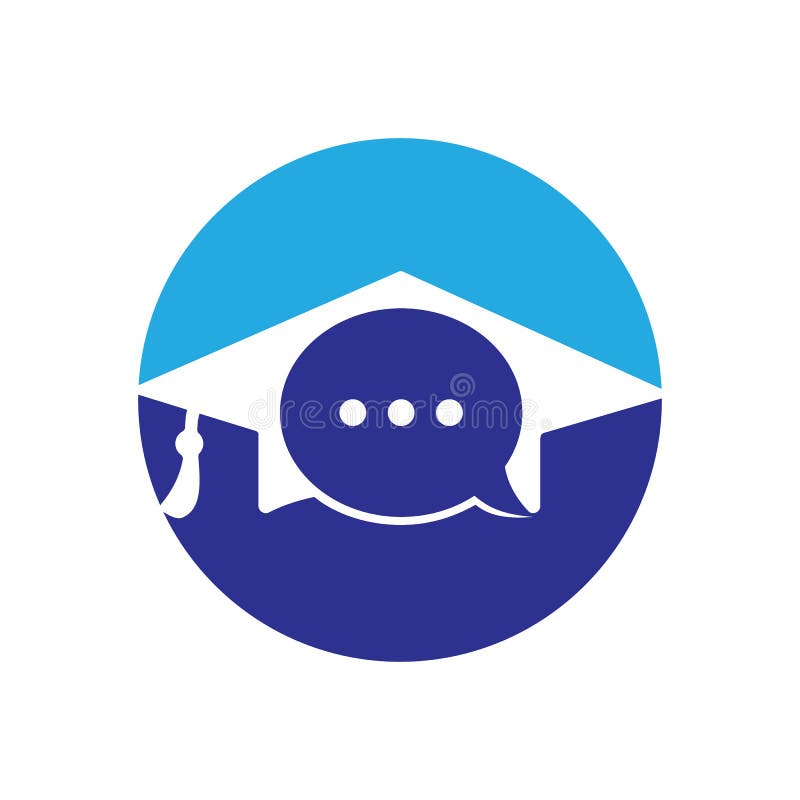 Education Talk Vector Logo Design. Graduation Hat with Chat Bubble Icon ...