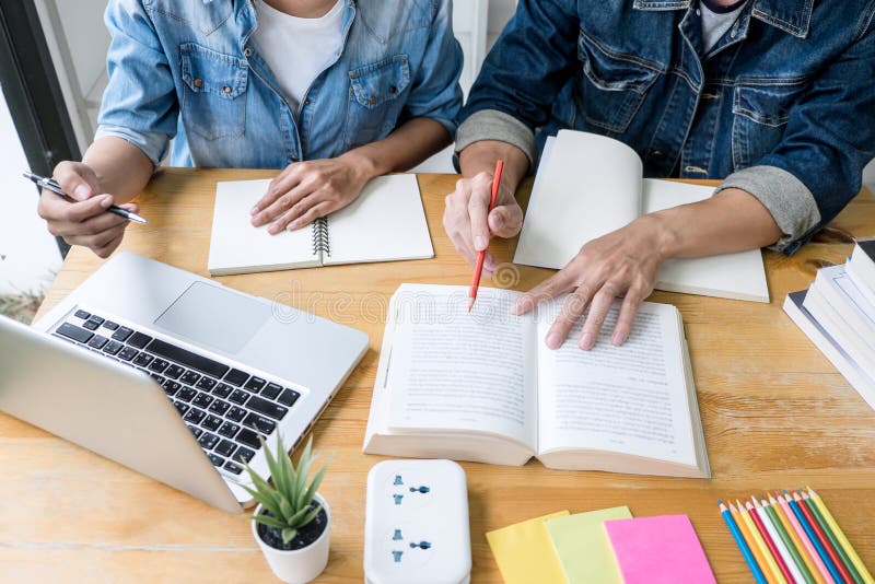 Education, Teaching, Learning Concept. High School Students or ...