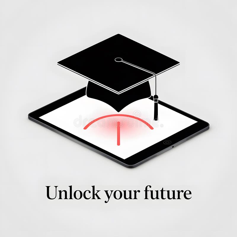 Education Technology Concept Illustration Featuring a Graduation Cap ...
