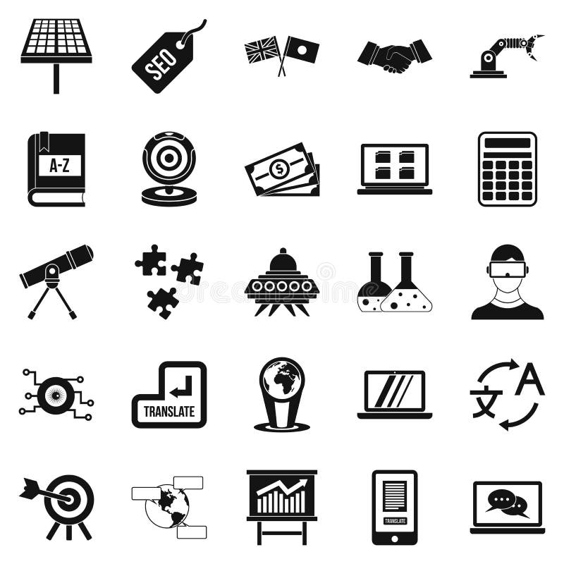 Education Technology Icons Set, Simple Style Stock Vector ...