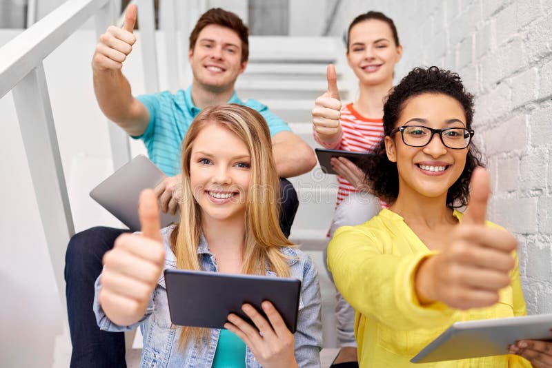 High School Students with Tablet Computers Stock Image - Image of ...