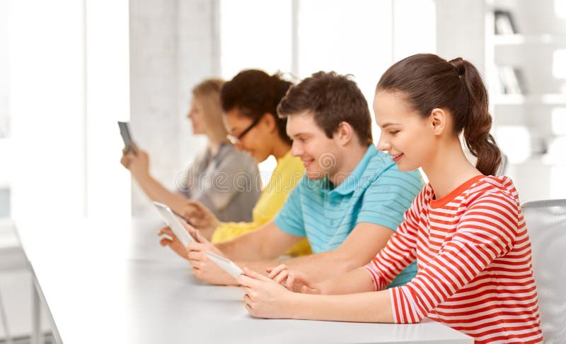 High School Students with Tablet Computers Stock Photo - Image of ...