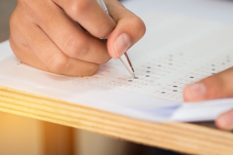 Education Test Concept : Hands Student Holding Pen for Testing Exams ...
