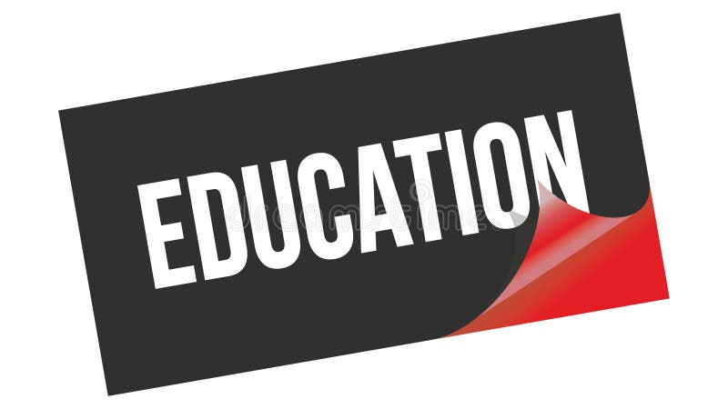 EDUCATION Text on Black Red Sticker Stamp Stock Illustration ...