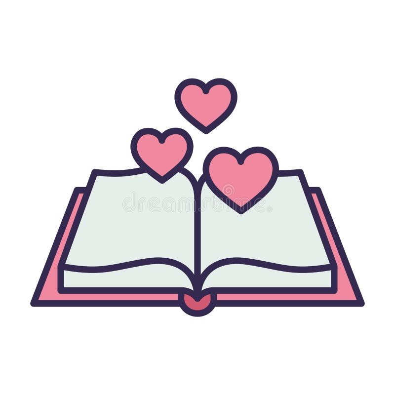 Education Text Book Open with Hearts Stock Vector - Illustration of ...
