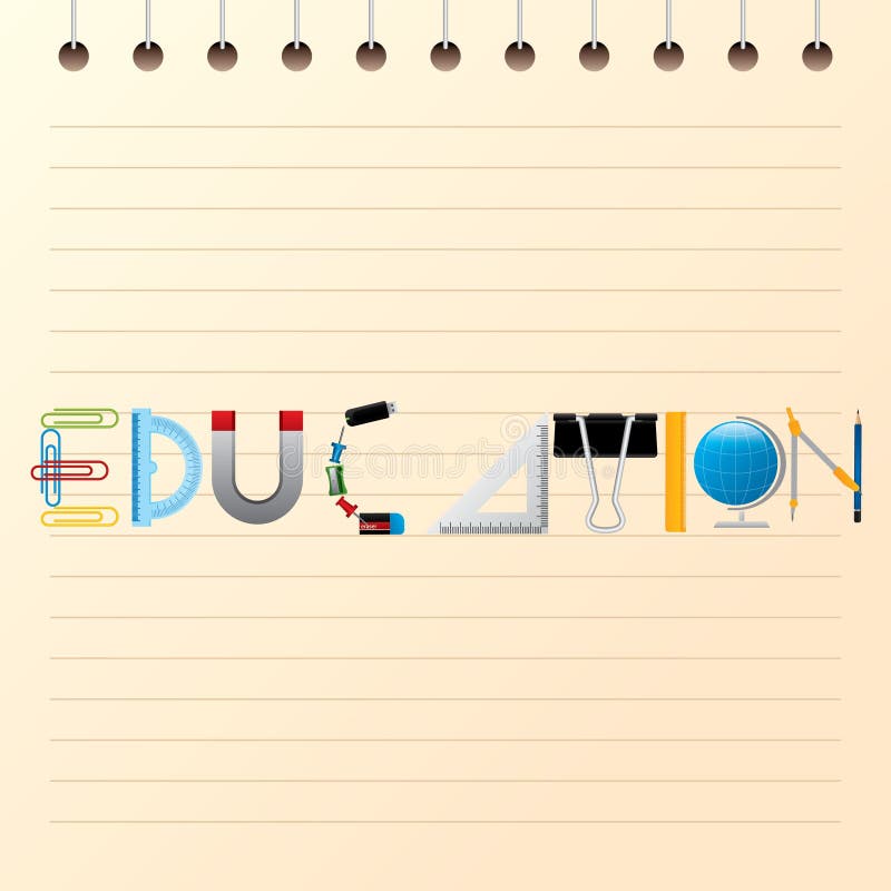 Education Text Design. Vector Illustration Decorative Design Stock ...