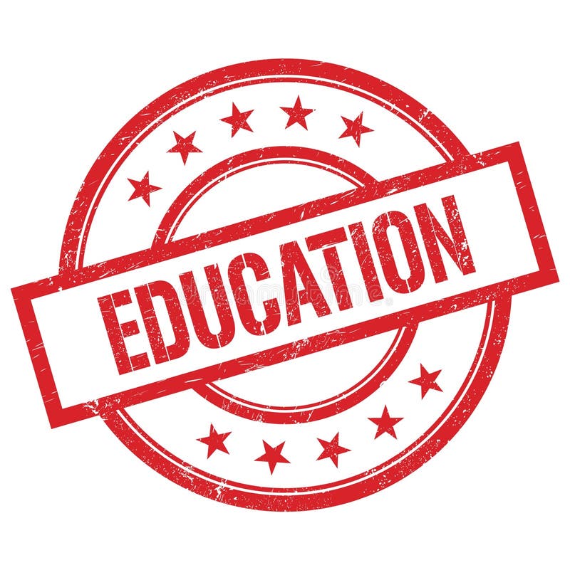 EDUCATION Text Written on Red Vintage Round Stamp Stock Illustration ...