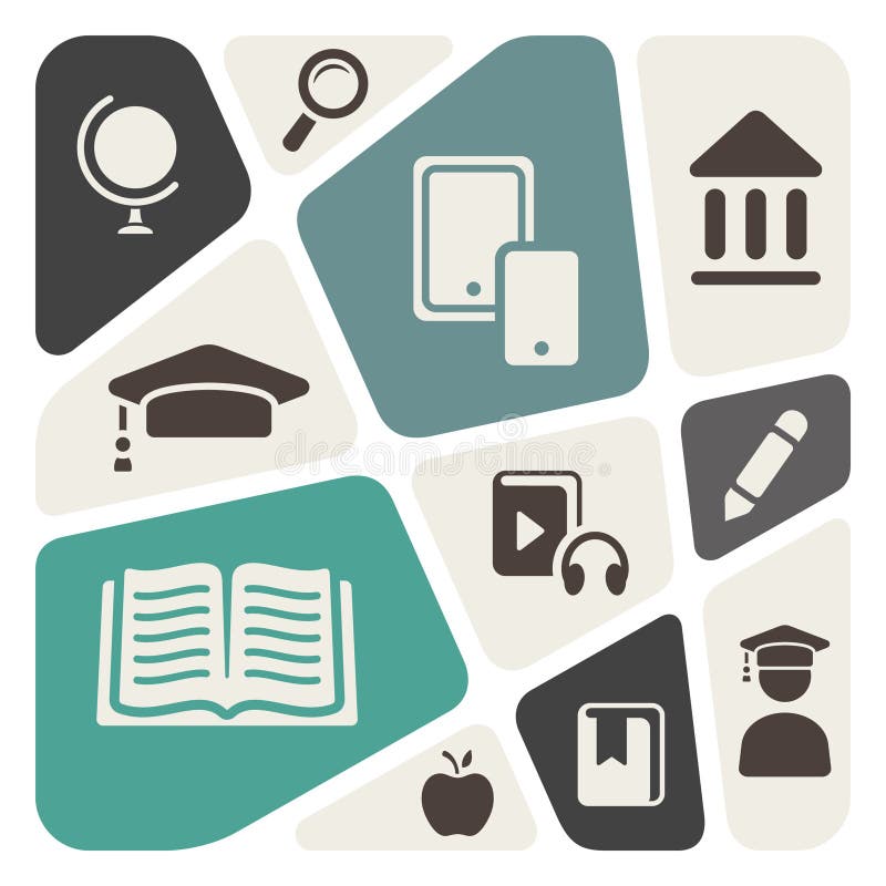 Education theme icon set stock illustration. Illustration of icon ...