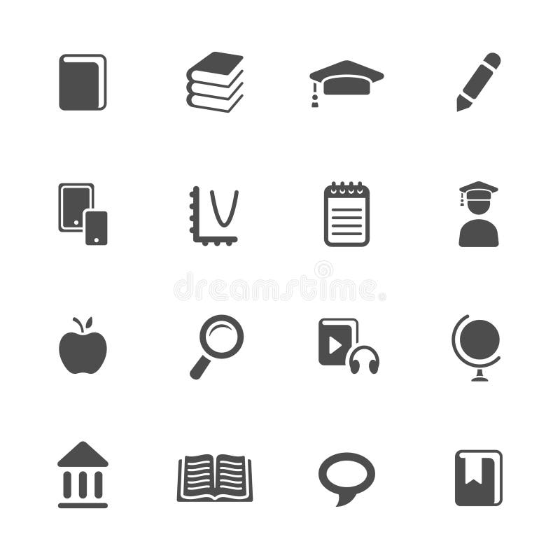 Education theme icon set stock illustration. Illustration of education ...
