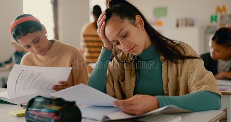 Education, Thinking or Students in High School for Exam, Assignment or ...