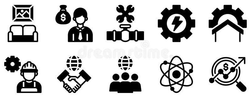 Education Topic Icon Set Comprehensive Solid Style Collection for ...