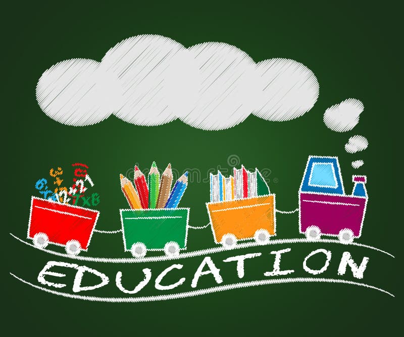 Education Train Indicates Learn Tutoring 3d Illustration Stock ...