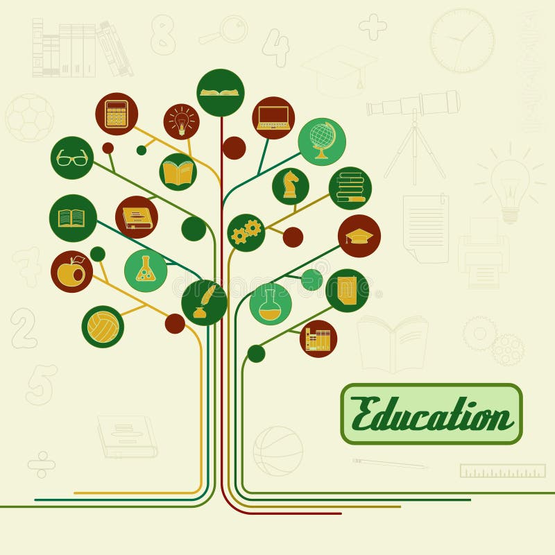 Education tree stock vector. Illustration of character - 33087935