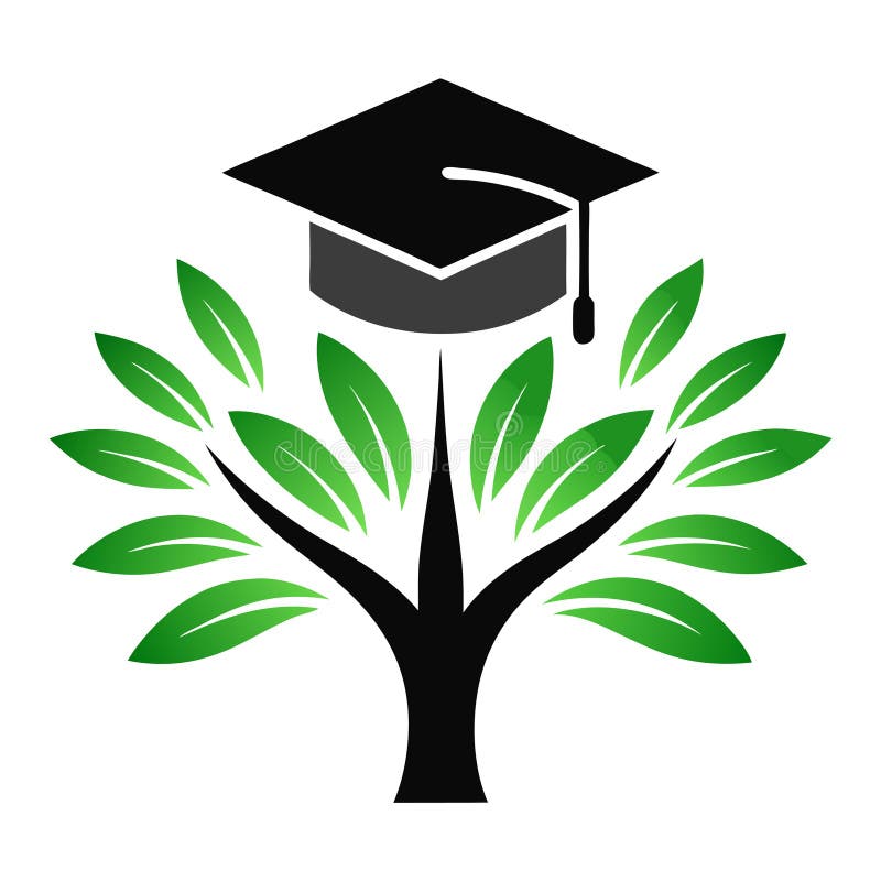 Education Tree Icon: Knowledge Growth and Academic Achievement Symbol ...