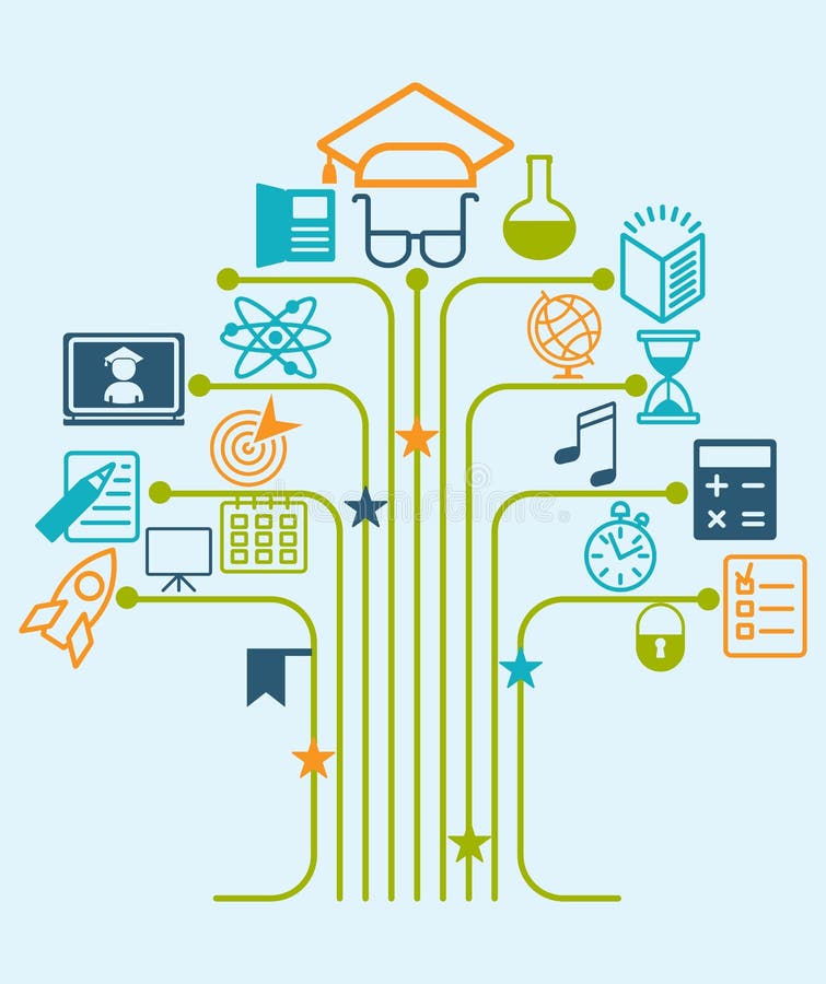 Education_tree_icons stock vector. Illustration of icon - 69134215