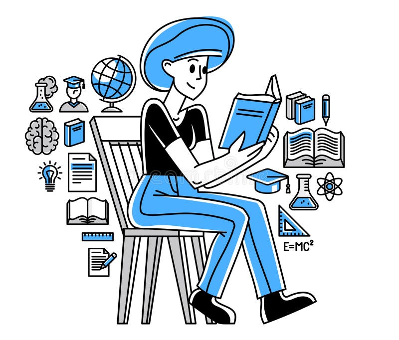 Education in University or Collage, Student is Doing Homework or ...