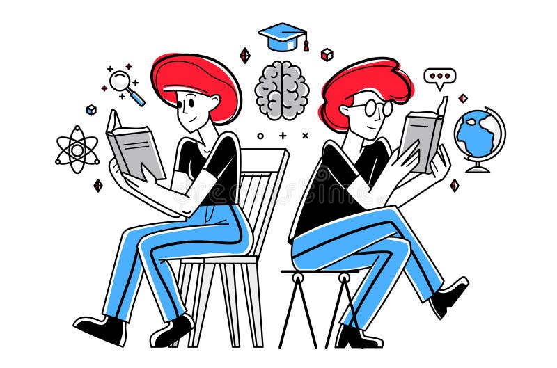 Education in University or Collage, Students are Doing Homework or ...