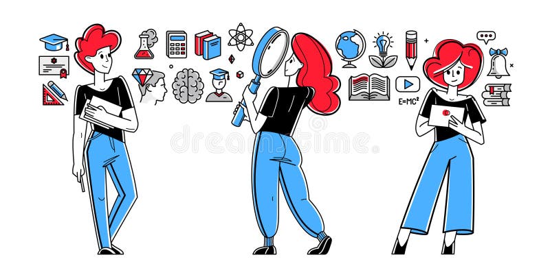 Education in University or Collage, Students are Doing Homework or ...